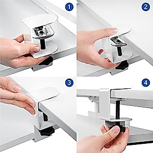 FlexiSpot Keyboard Tray Under Desk with C Clamp Mount 25 (30 Including Clamps) x 12in Adjustable Mouse Computer Keyboard Platform(White)