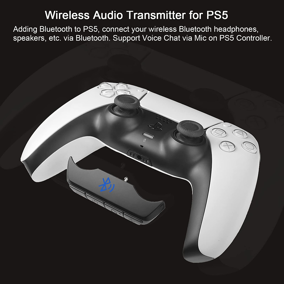 arVin PS5 Controller Bluetooth Adapter for PS5 Accessories, BT 5.1 Wireless Audio Transmitter for PS5 AirPods Sony Bose Earbuds Speakers, Low Latency, One Key Mute, Volume Adjustment, Plug & Play