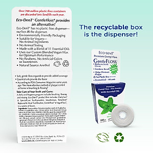 Eco-Dent Gentlefloss Premium Dental Floss, mint menthe, 1 Count