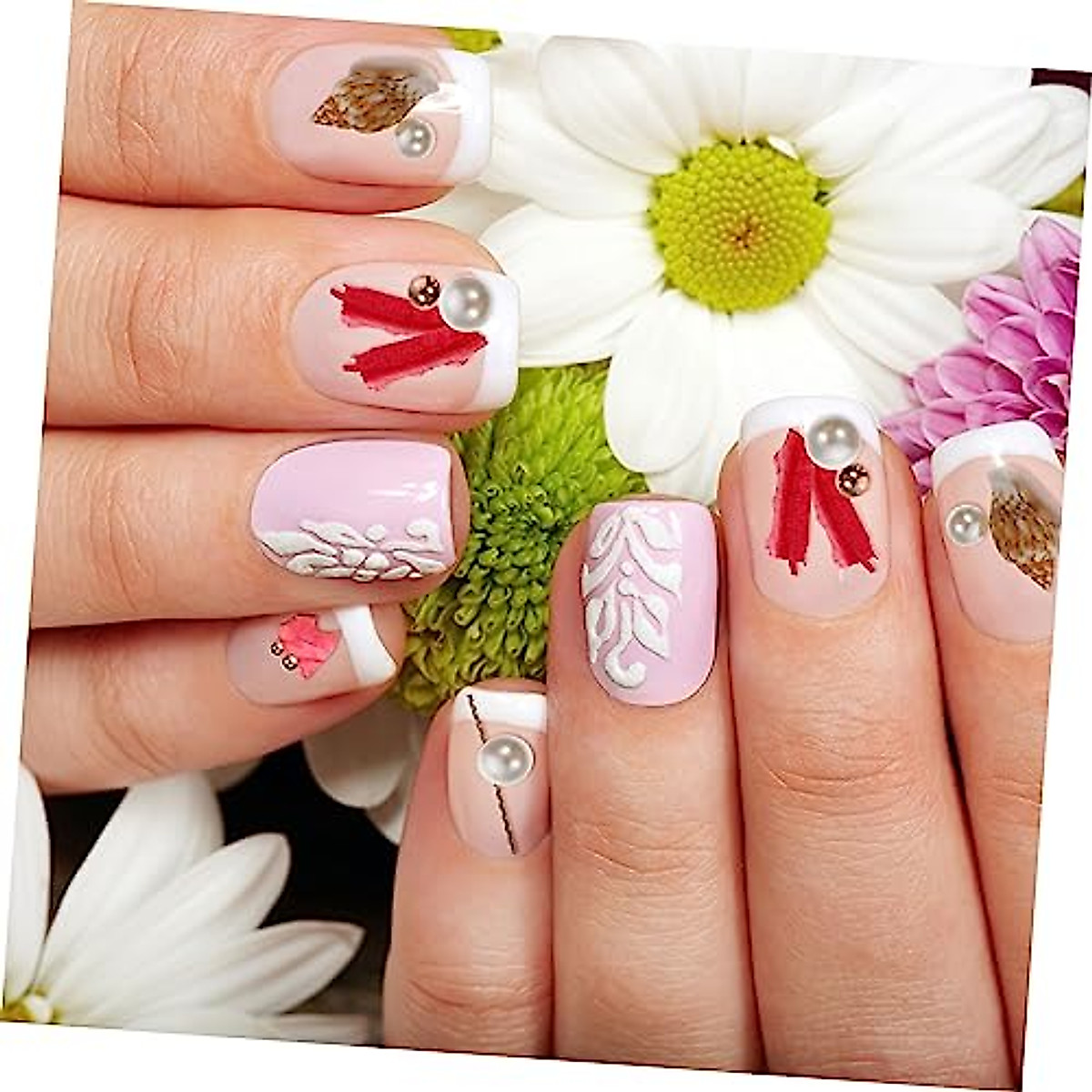 FRCOLOR 1 Set Nail Art Accessories Glitter Decor Glass Charms Pearl Trim Glitter Ornaments Nail Decor Shiny Manicures Ornaments Shinny Manicure Decor Nail Supplies Assorted Plastic