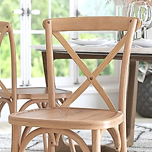 EMMA + OLIVER 2-Pack Driftwood X-Back Chair