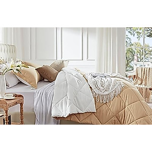 NexHome Twin Comforter Set - Khaki Comforter Twin Size Bedding Set - Soft Down Alternative Comforter Bed Set All Seasons 2 Pieces for Kids Boys Girls- 1 Comforter (68"x88") + 1 Pillow Sham (20"x26")