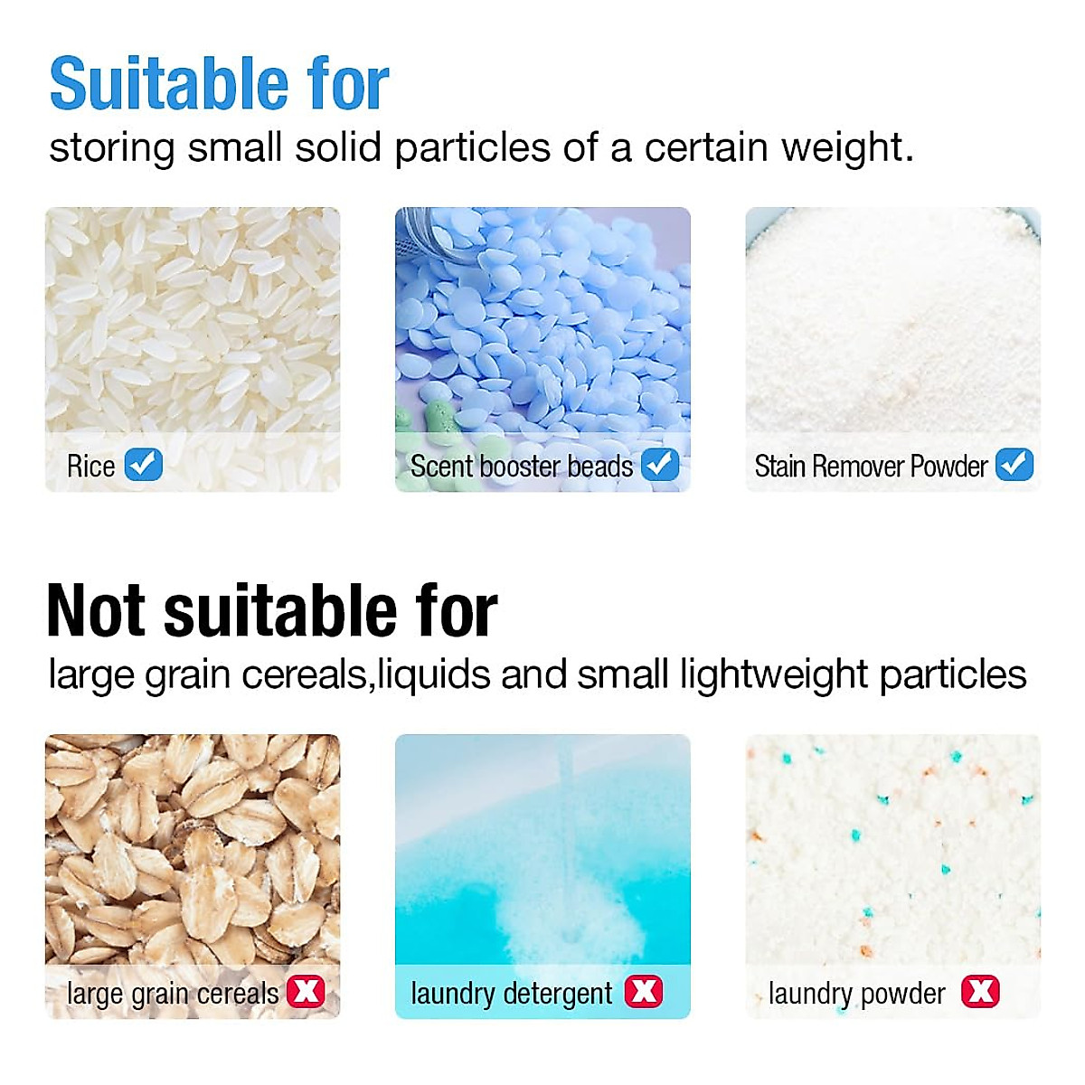 Conworld Laundry Detergent Dispenser, Wall Mounted Laundry Beads Dispenser for Scent Booster Beads, Stain Remover Powder, Bath Salts, Rice, Beans Grain and Dry Food, Laundry Scent Booster Container