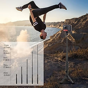 O'woda Invisible Selfie Stick for Insta360 X4, Extendable Portable Monopod Bullet Time Rotatable Handle Kit with Mini Camera Tripod for Insta360 X4, X3, ONE X2, ONE X, ONE RS