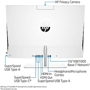 HP Pavilion 27 Touch Desktop 2TB SSD 32GB RAM Extreme (Intel Core i7-10700K Processor 3.80GHz Turbo Boost to 5.10GHz, 32 GB RAM, 2 TB SSD, 27-inch FullHD Touchscreen, Win 11) PC Computer All-in-One