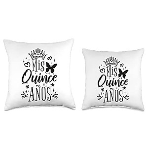 15 Birthday Quinceanera Gifts Sweet 15 Mexican Birthday Party Quinceanera Mis Quince Años Throw Pillow, 18x18, Multicolor