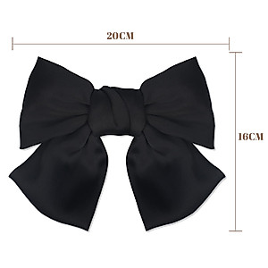 2 Pcs Large Hair Bow Clip Alligator Clips Hair Accessories for Women Girl (Black)