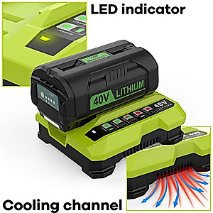 AYTXTG 40V 6.5Ah Lithium-ion Battery for Ryobi 40V Volt Battery Cordless Tools OP4040 OP4026 OP4030 OP4050 OP4060A Ryobi 40V Battery with Ryobi 40v Charger OP401