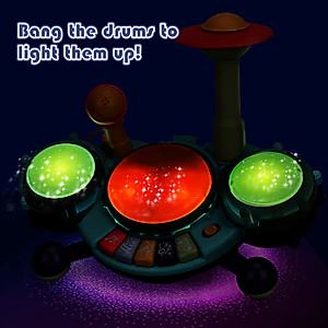 TOY Life 5 in 1 Baby Drum Set for Toddlers 1-3 Musical Toys for Toddlers 1-3 with Toddler Drum Set for Kids Baby Microphone Baby Keyboard Kids Drum Set Boy Toys Kids Boys Girls