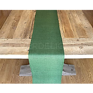 CleverDelights 12" Green Burlap Roll - Finished Edges - 5 Yards - Jute Burlap Fabric