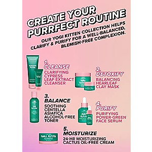 I Dew Care Heartleaf Skincare Set - Kitten My Balance On | Foam Cleanser, Wash-off Mask, Serum For Blemish Skin, With Kaolin, Heartleaf Extract, Gift, Travel Size, Korean Skincare, TSA Friendly Size