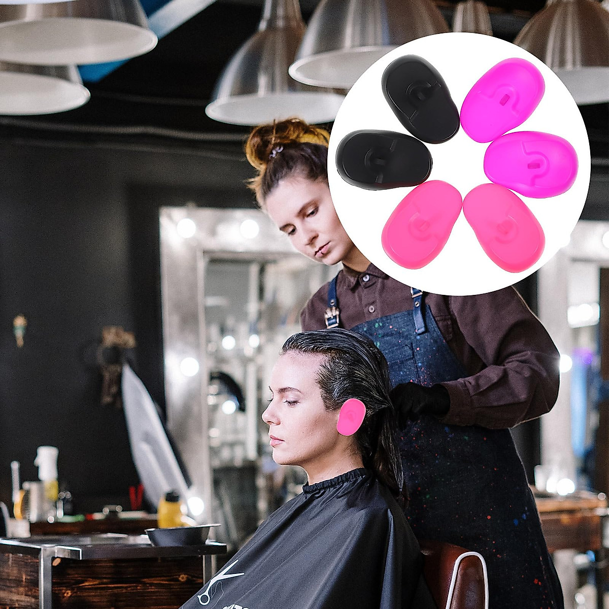 3 Pairs Hairdressing Ear Cover Professional Silicone Hair Dye Earmuffs Ear Protector Ear Cover for Salon Home Hair Dye Shower Bathing