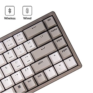 Keychron K6 65% Compact 68-Keys Aluminum Frame Wireless Mechanical Keyboard for Mac, Bluetooth, Multitasking, Wired Gaming Keyboard for Windows Non-Backlit with Keychron Brown Switch