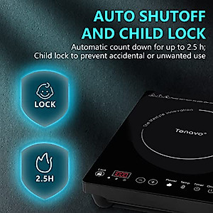 Tenavo 1800W Portable Induction Cooktop, Induction Hot Plate, Induction Burner with Sensor Touch, Single Induction Cooktop, 10 Power and Temperature Levels