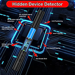 Ebarsenc Anti Spy Detector/Bug Detector Hidden Devices Detector/Hidden Camera Detectors RF Finder/GPS Tracker Detector for Spy Camera/Portable Pen Shape for Cars,Office,Home,Travel