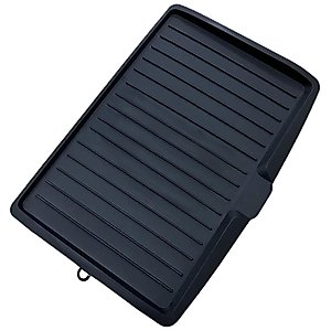 SWEETBIUTI Dish Drain Board Tilt PP Dish Drainer Quick Dry Dish Drain Board with Drain Port Dish Drying Rack Multipurpose for Kitchen Counter, Black 15.75x10.43x1.18in.