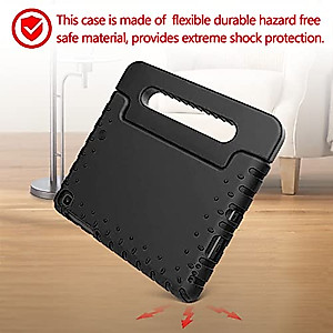 CCambro Kids Case for Samsung Galaxy Tab A7 Lite 8.7" SM-T220/SM-T225/SM-T227 2021 Tablet Kids Friendly Shockproof Case Lightweight Durable Foam Cover with Convenient Foldable Handle Stand, Black