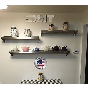 DMT Stainless Wall Shelf 48" X 8" Deep Made in USA. 16 Gauge. 304L (18-8) Stainless Steel