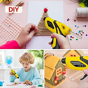 Cordless Hot Glue Gun, Quick Preheat Anti-Drip Glue Gun with Stand, Rechargeable Hot Glue Gun Kit with 30Pcs Glue Sticks, Automatic-Power-Off Cordless Glue Gun for Crafts, Art, DIY and Home Repairs