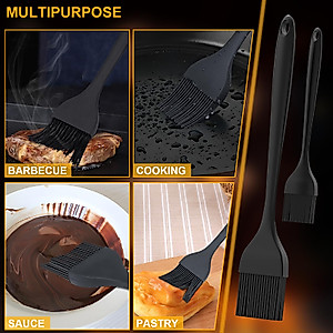 DE LINKAGE Silicone Basting Pastry Brush, Heat Resistant Cooking Brush for Oil and Sauce. BPA Free and Dishwasher Safe (2 Pcs).