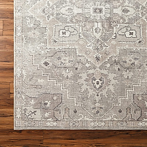 Livabliss x Becki Owens Elle Medallion Area Rug , 7'10" x 10', Light Grey