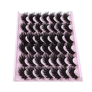 Mink Lashes Fluffy False Eyelashes Dramatic Mink Lashes with False Eyelash Applicator 3D Curly Fake Eyelashes 18-22mm 3 Different Style 21 Pairs Eye Lashes Pack by FANXITON