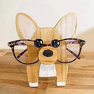SUMDUINO Creative Animal Glasses Holder for Kids Cute Handmade Wood Carved Animal Eyeglass Holder Display Stand, Christmas New Year Gift Home Office Desktop Decor