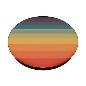 Minimal Rainbow Color Retro Stripes - Vintage 70s Love PopSockets PopGrip: Swappable Grip for Phones & Tablets