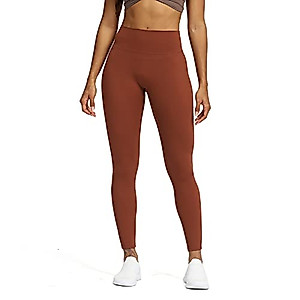 Aoxjox High Waisted Workout Leggings for Women Compression Tummy Control Trinity Buttery Soft Yoga Pants 26" (Cherry Mahogany, Large)
