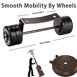 Universal Patio Heater Wheel Kit-Easy to Move/Install-Gas Patio Heater Replacement Universal Movable Wheel, Patio Heater Parts Outdoor Umbrella Gas Heater Wheel Kit …