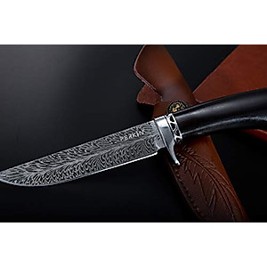 Perkin Handmade Fixed Blade Hunting Knife With Sheath HBF