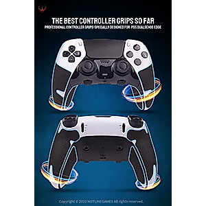 Hotline Games 2.0 Plus Controller Grip Compatible with PS5 DualSense Edge Controllers Grips Tape, Textured Soft Skin Kit, Anti-Slip, Sweat-Absorbent, Easy to Apply (for Handle Grips)