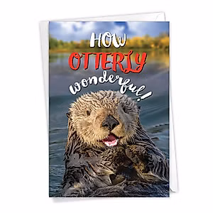 NobleWorks - Fun Congratulations Card with Envelope - Congrats Humor, Encouragement Greeting - Otterly Awesome C6574FCGG
