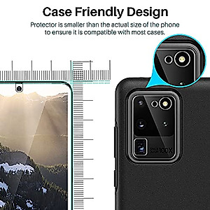 [2+3 Pack] LϟK Designed for Samsung Galaxy S20 Ultra 6.9 inch, 2 Pack Flexible TPU Screen Protector & 3 Pack Tempered Glass Camera Lens Protector, Support Fingerprint, Bubble Free - Alignment Frame