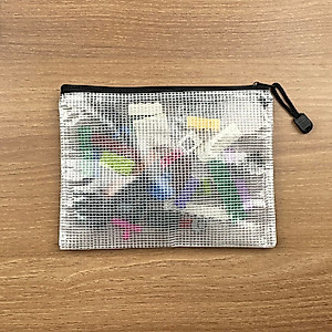 Oaimyy-5 * 7inchs-16 Pcs-Plastic Mesh Zipper Pouch Document Folders Bag Zip File Bags for Office Supplies,Home,Travel Storages,Puzzle Board Games Storage-Multicolor