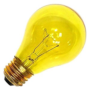 LEDVANCE 11713 Yellow Sylvania Incandescent 25W A19 125V Light Bulb, Transparent Finish, Medium E26 Base, 1 Pack