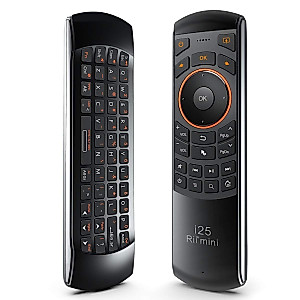Rii Mini K25 Multifunction Portable 3 in 1 2.4GHz Wireless Fly Mouse Keyboard and Remote Control with Rechargeable Li-ion Battery for PC, Laptops, Linux, Android Tv Boxs, Windows, Windows, IPTV