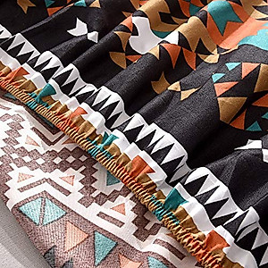 NATURETY Bedding Fitted Sheet with Deep Pocket,Thicken Printed Fabric Bed Sheets (Brown(Boho), Twin)