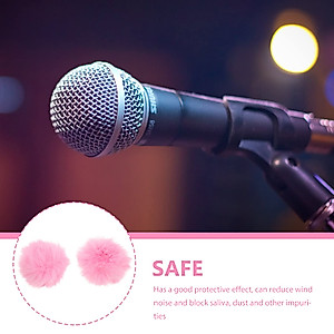 Vaguelly 2pcs Microphone Furry Windscreen Furry Microphone Cover for Headset Pink Microphone Sleeve Mic Cover Replacement Microphone Shield Protection for Microphone Accessories Pink