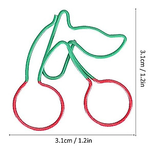 20PCS Bookmarks Planner Clip, Cute Fruit Pin Paper Clips Fruit Shaped 2‑Color Paper Clips for Office School Clips Accessories Gifts