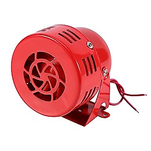 12V 1.5A Siren Whistle, 110dB Electric Car Truck Motorcycle Driven Horn Alarm Siren (Air Raid) Loud 50s Red 12V Car Alarm & Safety