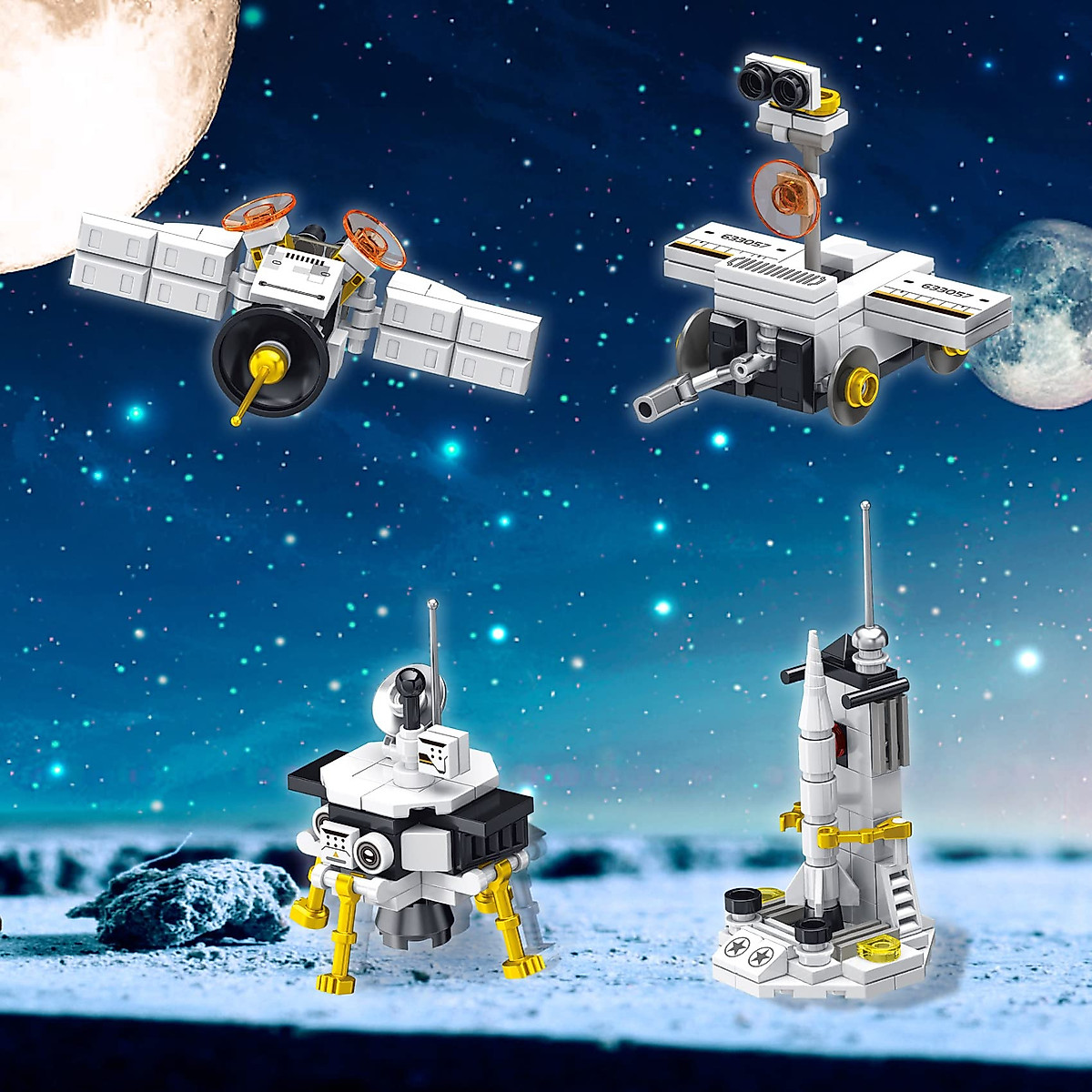 PREPOP Space Shuttle Building Toys for Kids - 25 in 1 Airplane Set for 6-12 yr Boys, Plane and Discovery Space Station Models Kits, Birthday Gifts for Age 6 7 8 9 10 11 12 Year Old 586PCS