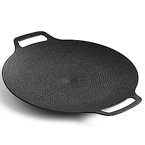 Sanbege Korean Grill Pan with Nonstick 6-Layer Coating, 13" Round BBQ Griddle, Compatible for Induction, Gas Stove, Electric Cooktop, Indoor or Outdoor Grilling