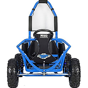 MotoTec Mud Monster Kids Electric 48v 1000w Go Kart Full Suspension Blue
