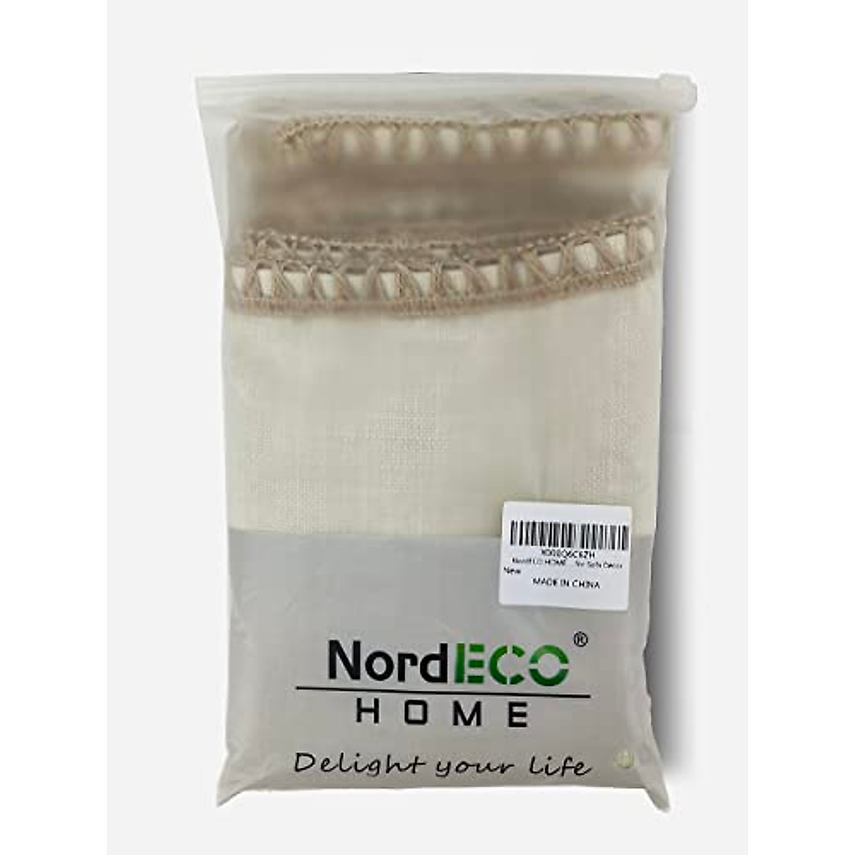 NordECO HOME Set of 2 Farmhouse Throw Pillow Covers - Burlap Linen Trimmed Tailored Edges Decorative Cushion Covers for Bed Home Decoration, 18 x 18, Black