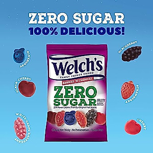 Welch’s Fruit Snacks, Zero Sugar Mixed Fruit, Berries 'N Cherries & Island Fruit, Perfect for School Lunches, Variety Case, 3 oz (Pack of 6)