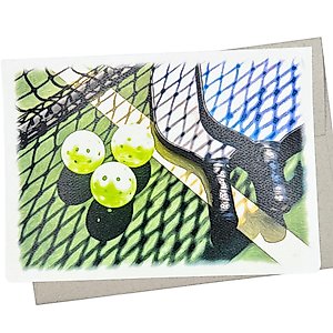 Pickleball Greeting Card with Envelope for All Occasions (7X5 Inches and Blank Inside) for Happy Birthday Wishes, Retirement, or Get Well Thoughts or to pair with Gifts (Pickleball 1)