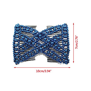 SimpleLif Combs Stretchable Double Hair Comb Twist Fountain Ponytail,Magic Hair Comb EZ Beaded Double Stretchy Delicate Elastic Women Clips Hairstyle,Random Color