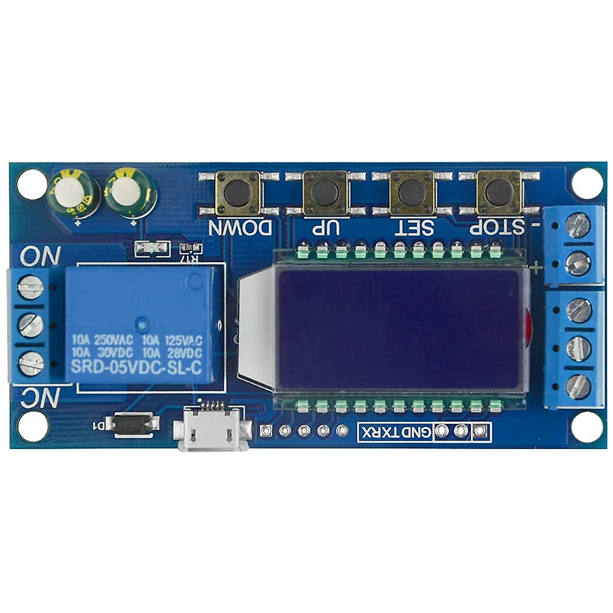 XINGYHENG One Channel Time Relay Module Delay Controller Board Trigger Delay-off Cycle Timing Circuit Switch Module Display Relay Expansion Plate Load Controlled for Micro USB 5V Power Supply