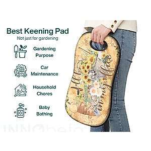 InnoBeta Kneeling Pad with Handle, Kneeling Pad for Gardening, Extra Thick & Soft Memory Foam Cushion, 18.9" x 11" x 1.75", Gardening Gifts, Yellow - I'll Be in The Office